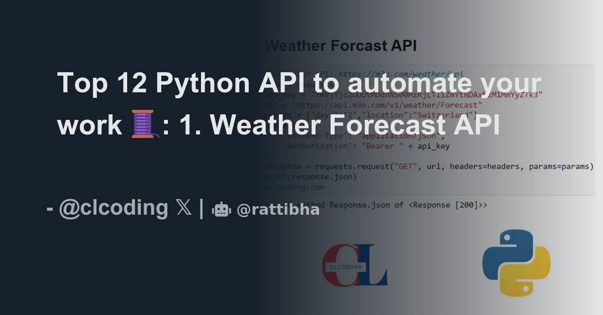 Top 12 Python Api To Automate Your Work 🧵 Thread From Python Coding