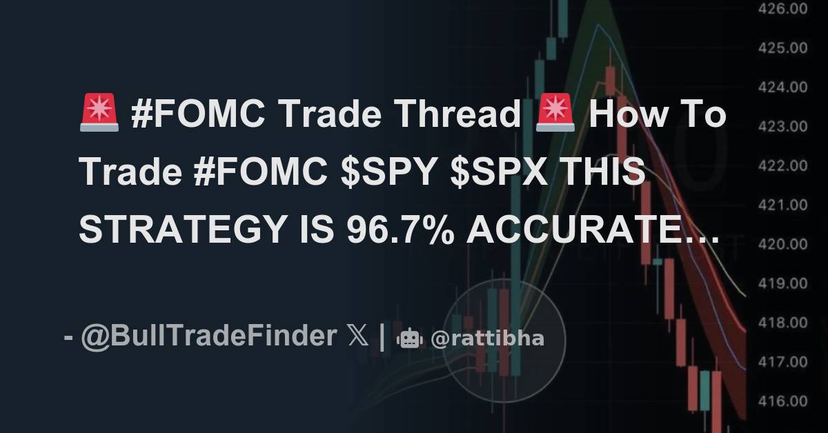🚨 #FOMC Trade Thread 🚨 How To Trade #FOMC $SPY $SPX THIS STRATEGY IS 96.7% ACCURATE PAST 30 FOMC ...