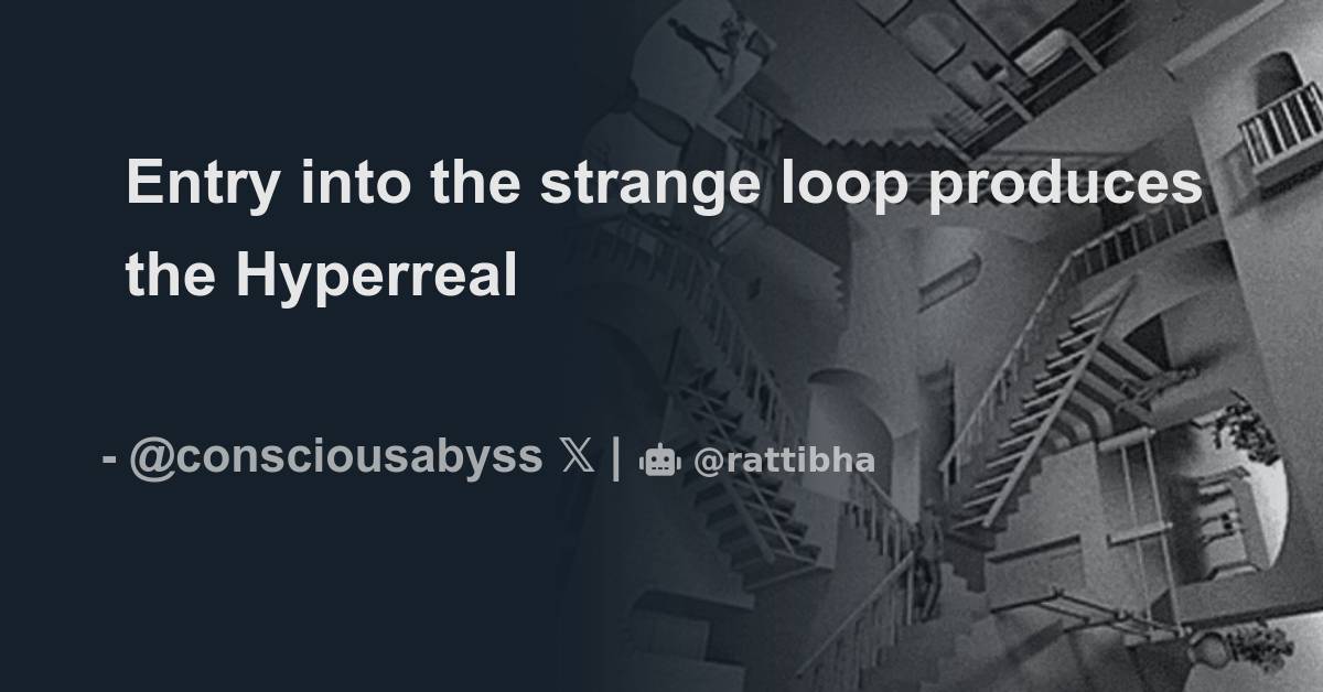 Entry into the strange loop produces the Hyperreal - المسلسل من Unconscious Abyss 𓃐𓉱𓁟 ...