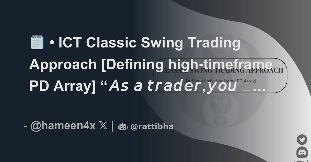 🗒️ • ICT Classic Swing Trading Approach [Defining high-timeframe PD ...