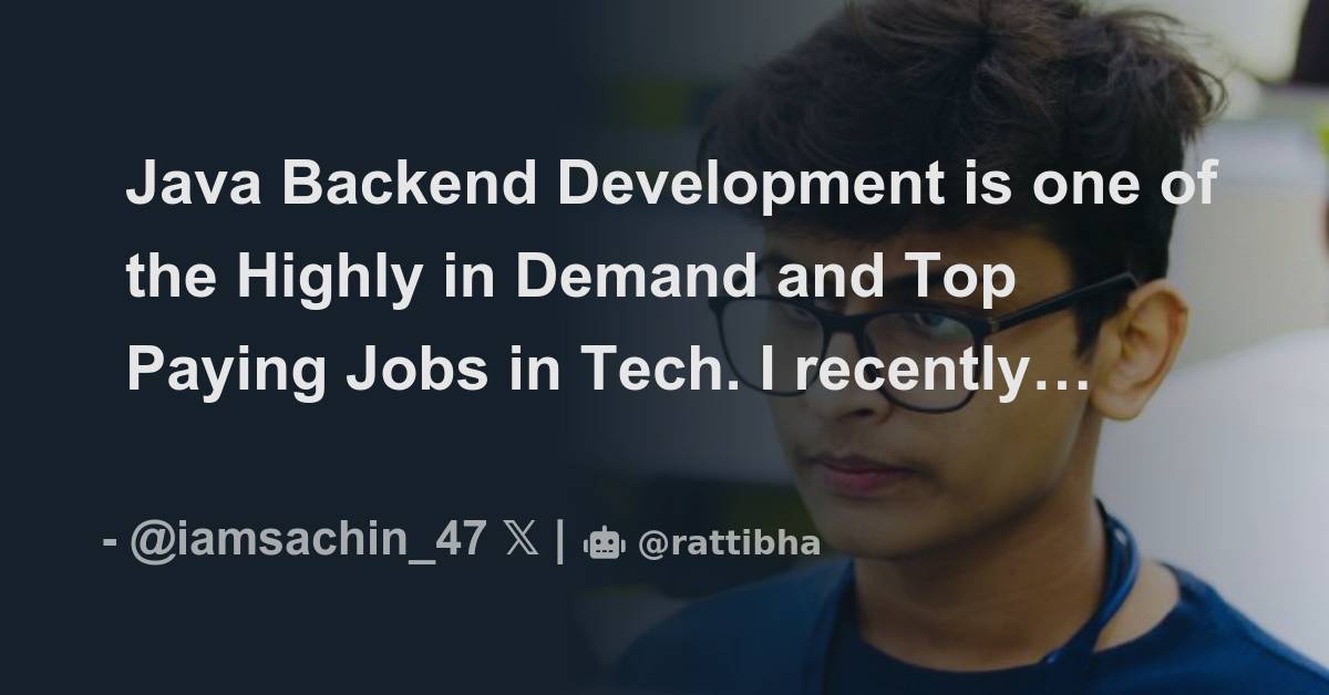 Java Backend Development is one of the Highly in Demand and Top Paying Jobs in Tech. I recently ...