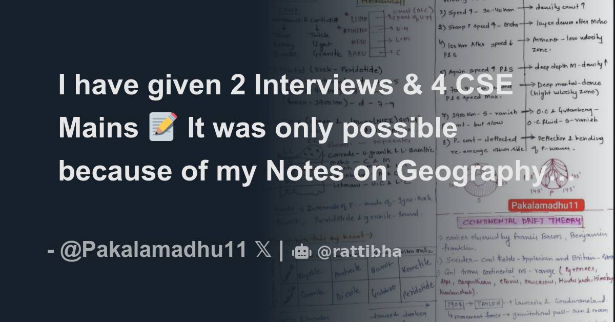 I have given 2 Interviews & 4 CSE Mains 📝 It was only possible because ...