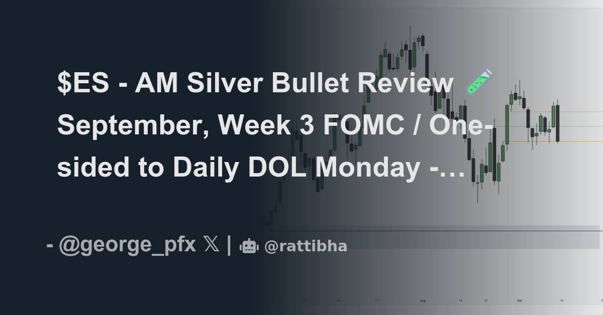 $ES - AM Silver Bullet Review 🧪 September, Week 3 FOMC / One-sided to Daily DOL - Thread from ...