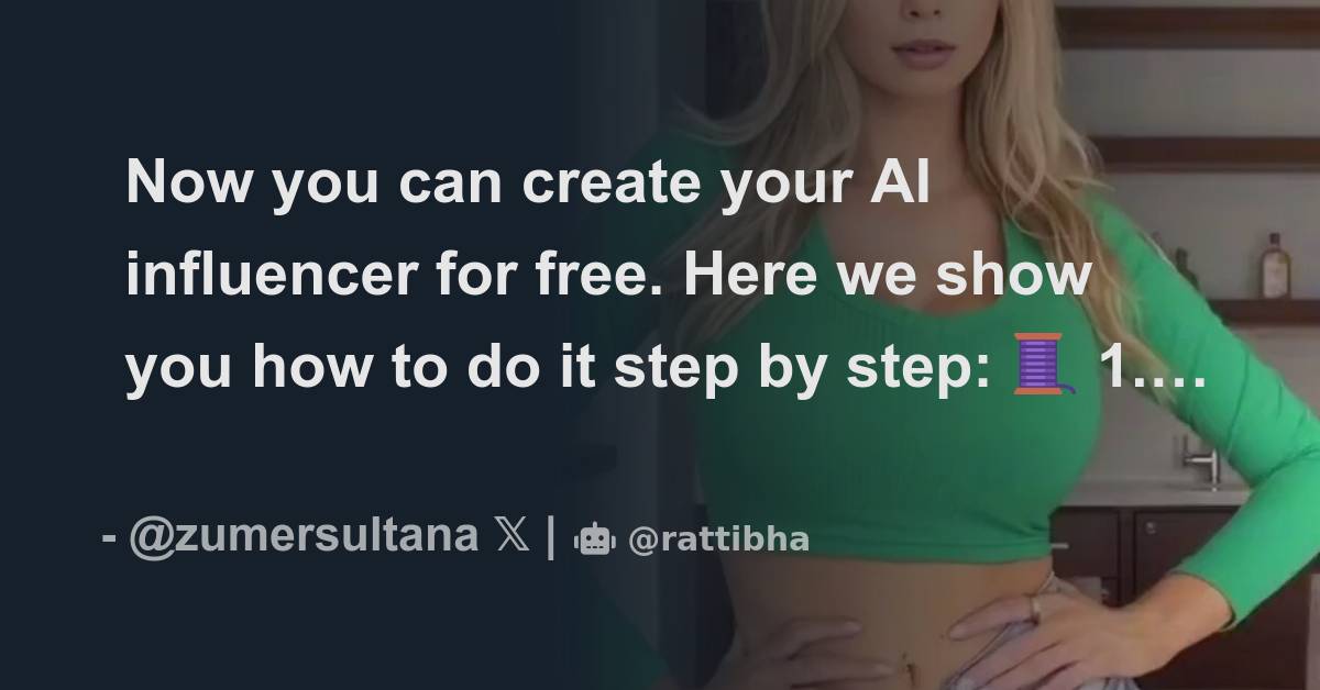 Now you can create your AI influencer for free. Here we show you how to do it step by step: 🧵 ...