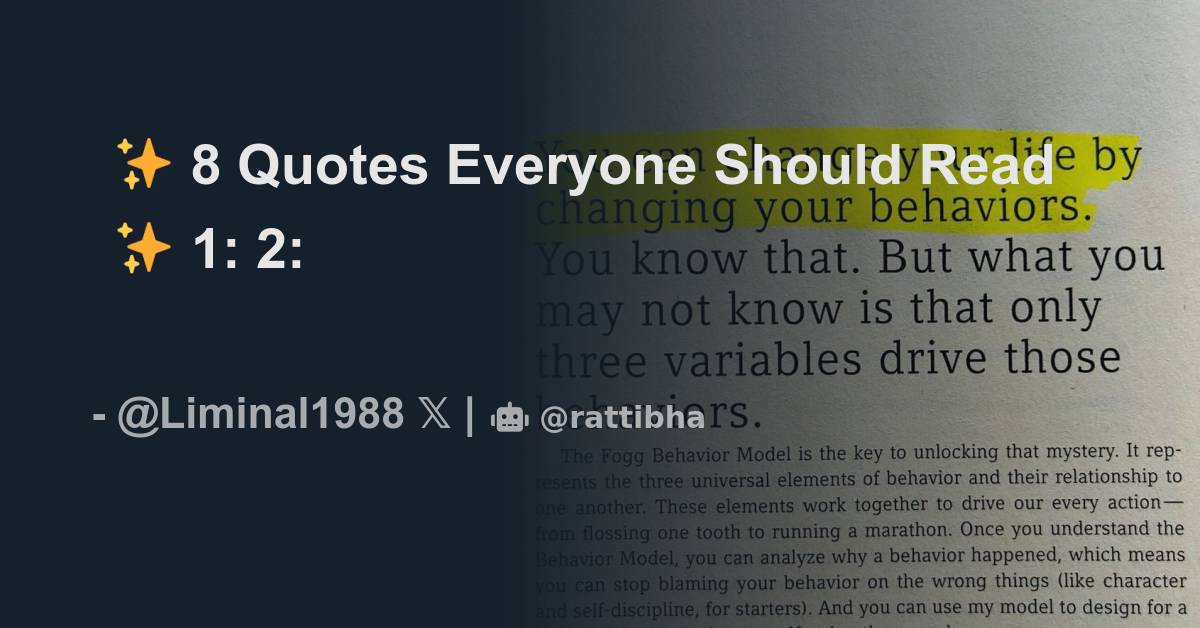 8 Quotes Everyone Should Read 1: - Thread from liminal @Liminal1988 ...