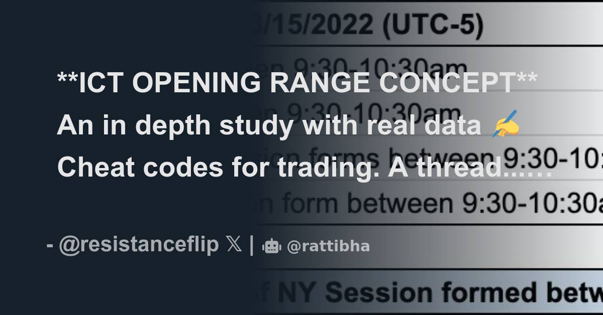 **ICT OPENING RANGE CONCEPT** An in depth study with real data ️ Cheat ...
