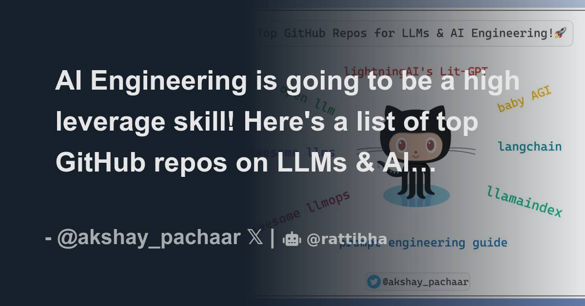 AI Engineering is going to be a high leverage skill! Here's a list of ...