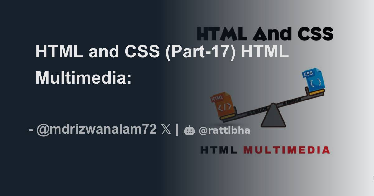 Html And Css Part 17 Html Multimedia Thread From Rizwan Mdrizwanalam72 Rattibha