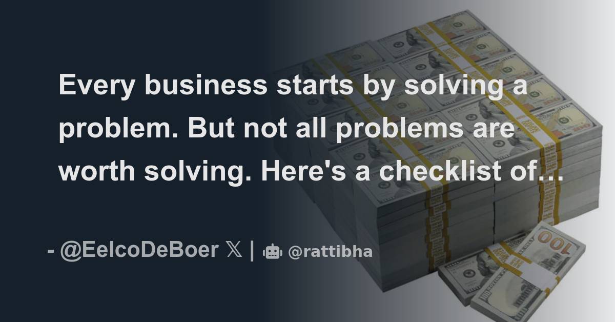 Every business starts by solving a problem. But not all problems are ...