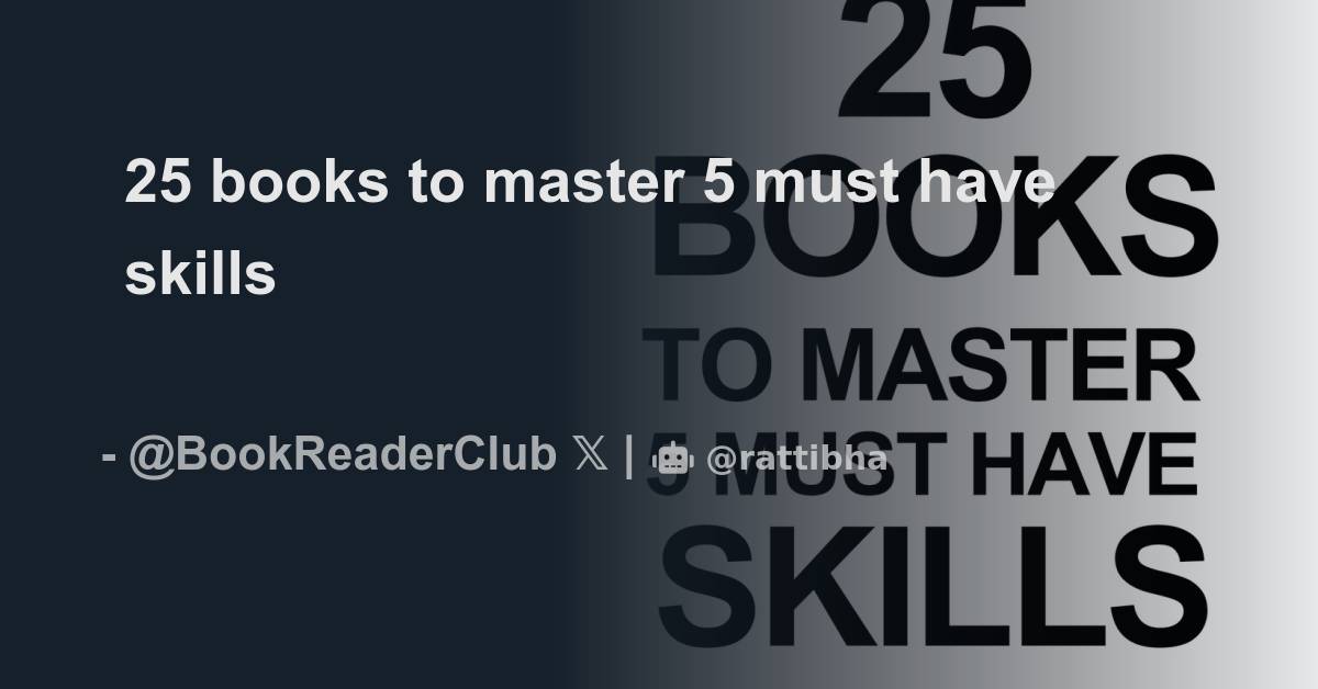 25 books to master 5 must have skills - Thread from Bookreadersclub ...
