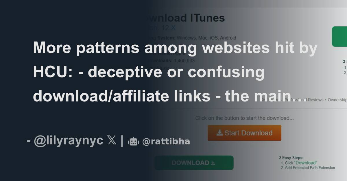 More patterns among websites hit by HCU: - deceptive or confusing ...
