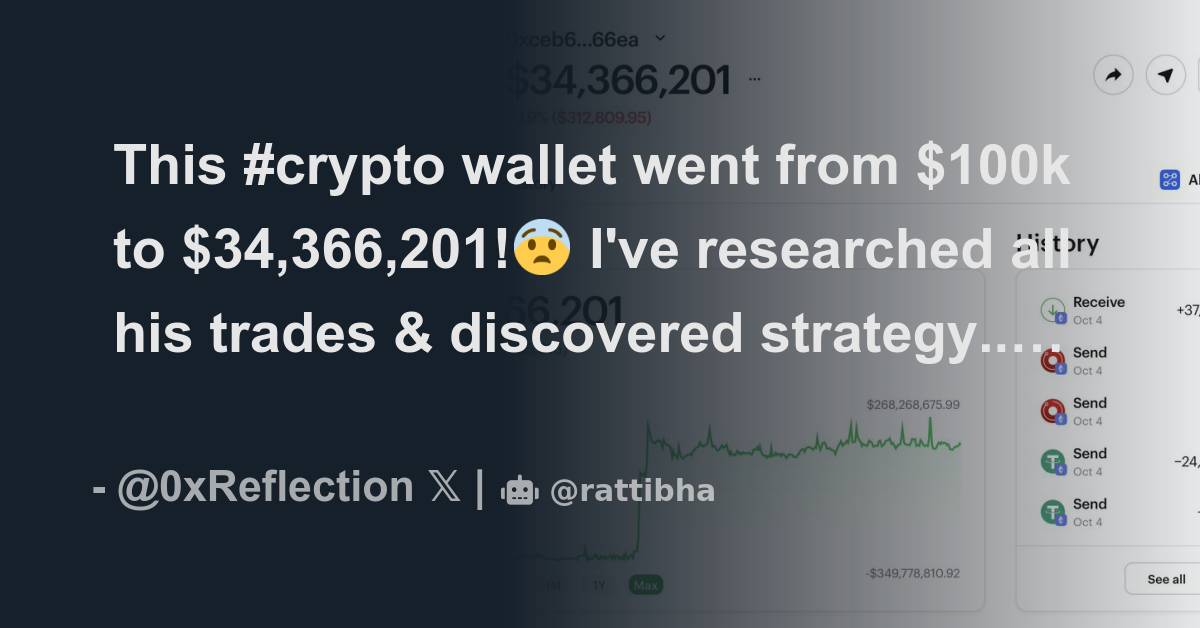 This #crypto wallet went from $100k to $34,366,201!😨 I've researched ...
