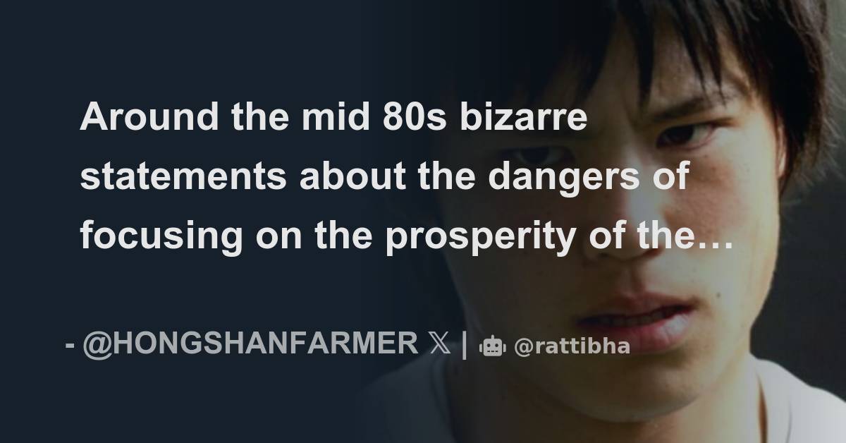 Around the mid 80s bizarre statements about the dangers of focusing on ...