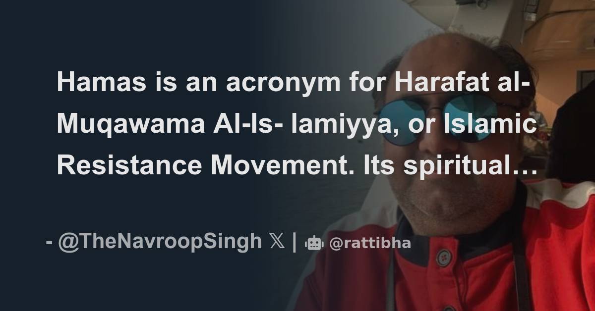 Hamas is an acronym for Harafat al-Muqawama Al-Is- lamiyya, or Islamic ...