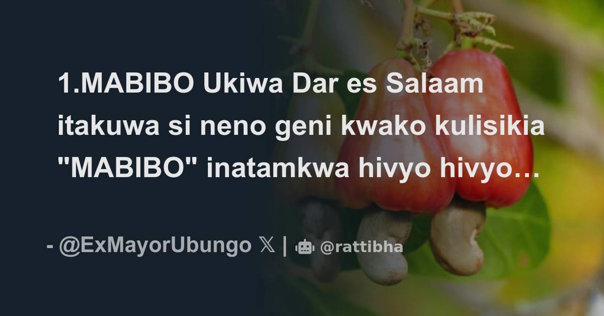 1.MABIBO Ukiwa Dar es Salaam itakuwa si neno geni kwako kulisikia ...