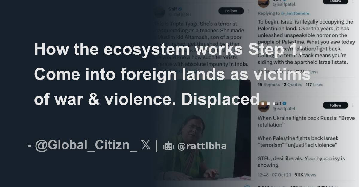 How the ecosystem works Step 1: Come into foreign lands as victims of ...