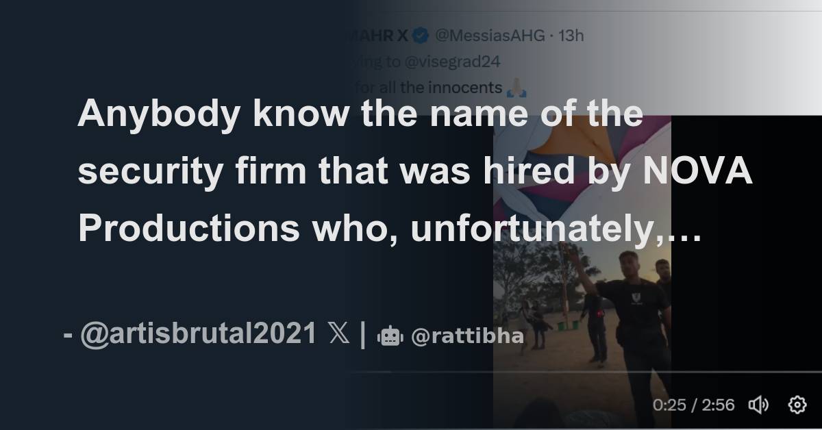 Anybody know the name of the security firm that was hired by NOVA Productions who, unfortunately ...