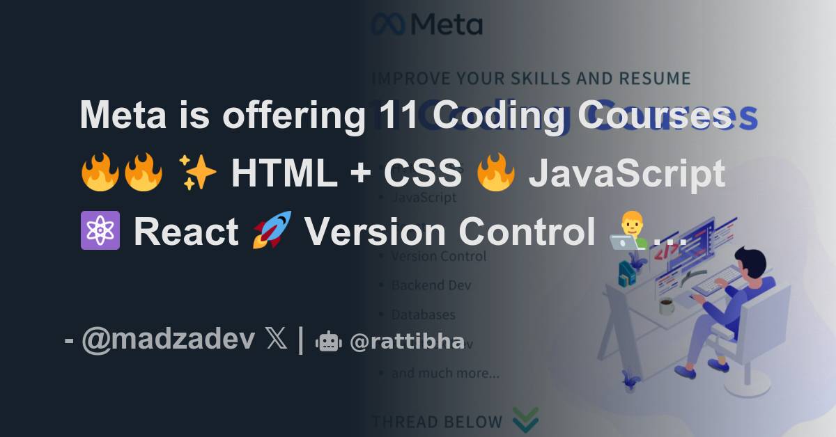 Meta Is Offering 11 Coding Courses 🔥🔥 Html Css 🔥 Javascript ⚛️ React