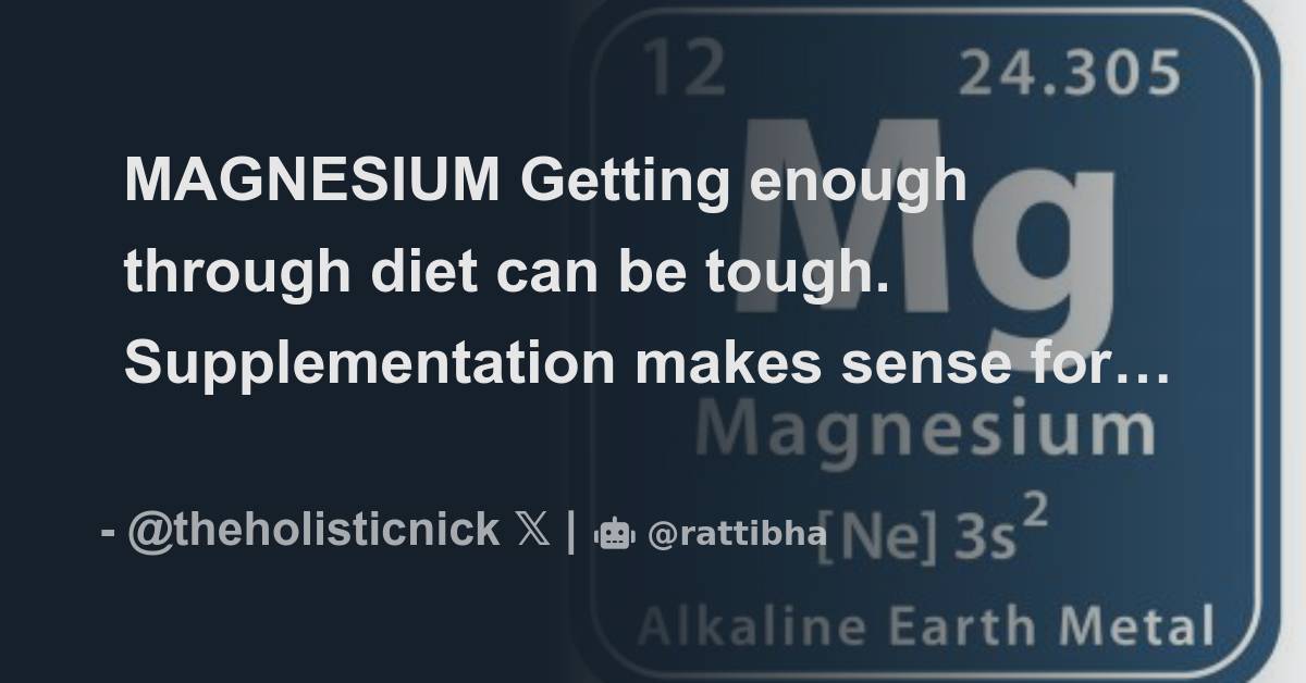 MAGNESIUM Getting enough through diet can be tough. Supplementation ...