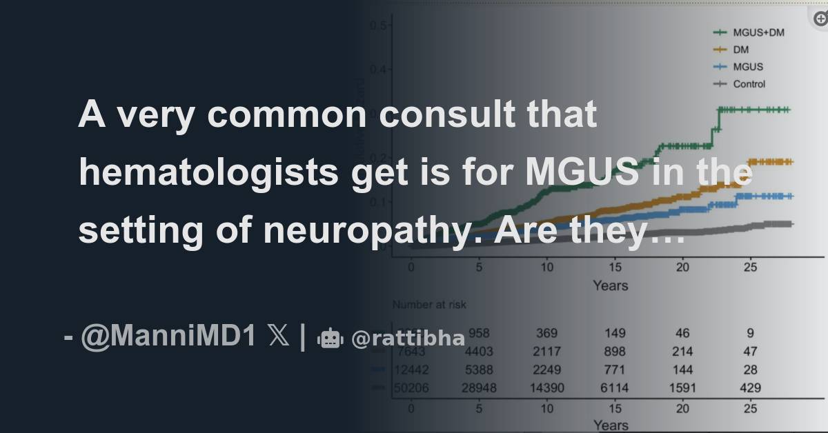 A very common consult that hematologists get is for MGUS in the setting ...