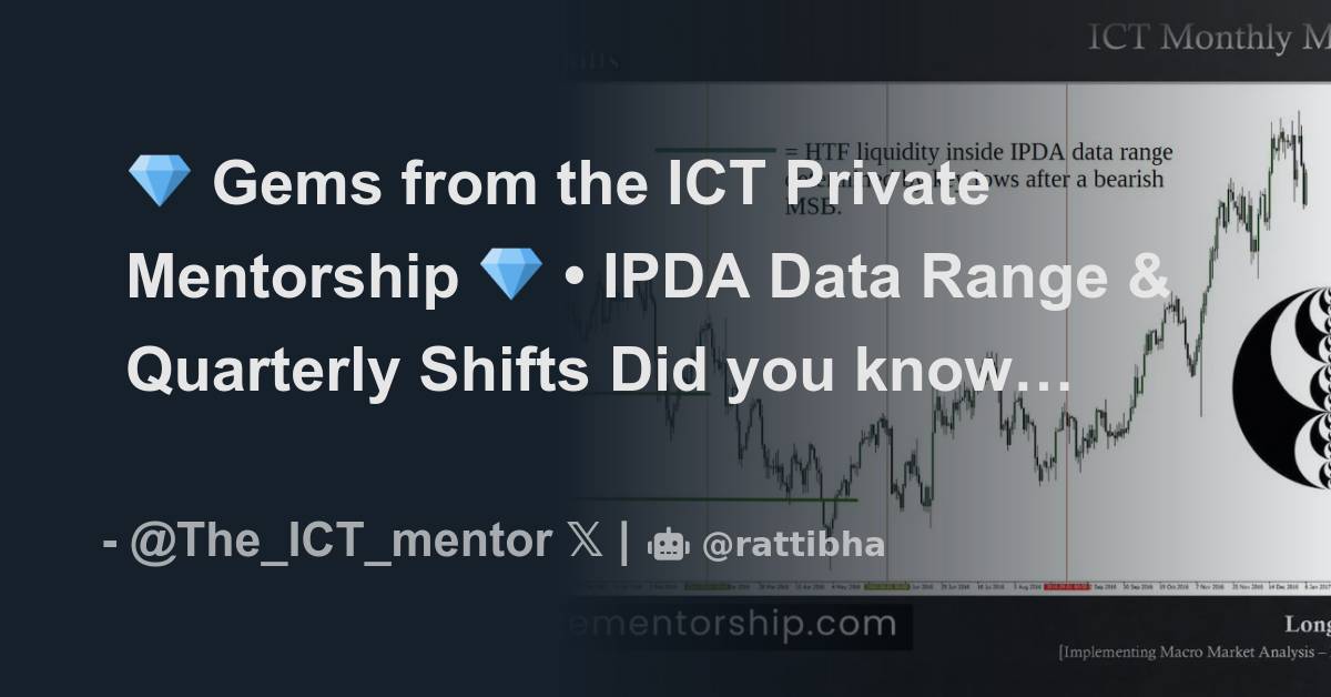 💎 Gems from the ICT Private Mentorship 💎 • IPDA Data Range & Quarterly Shifts Did you know ...