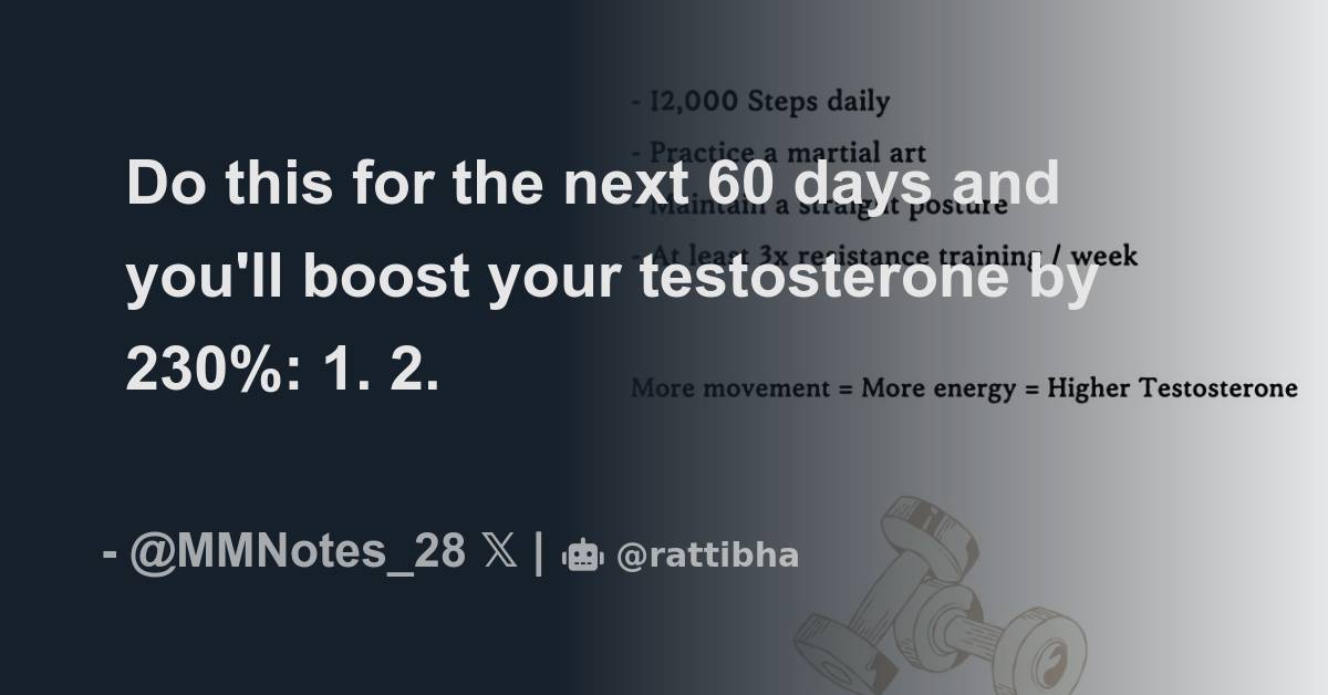 Do this for the next 60 days and you'll boost your testosterone by 230% ...