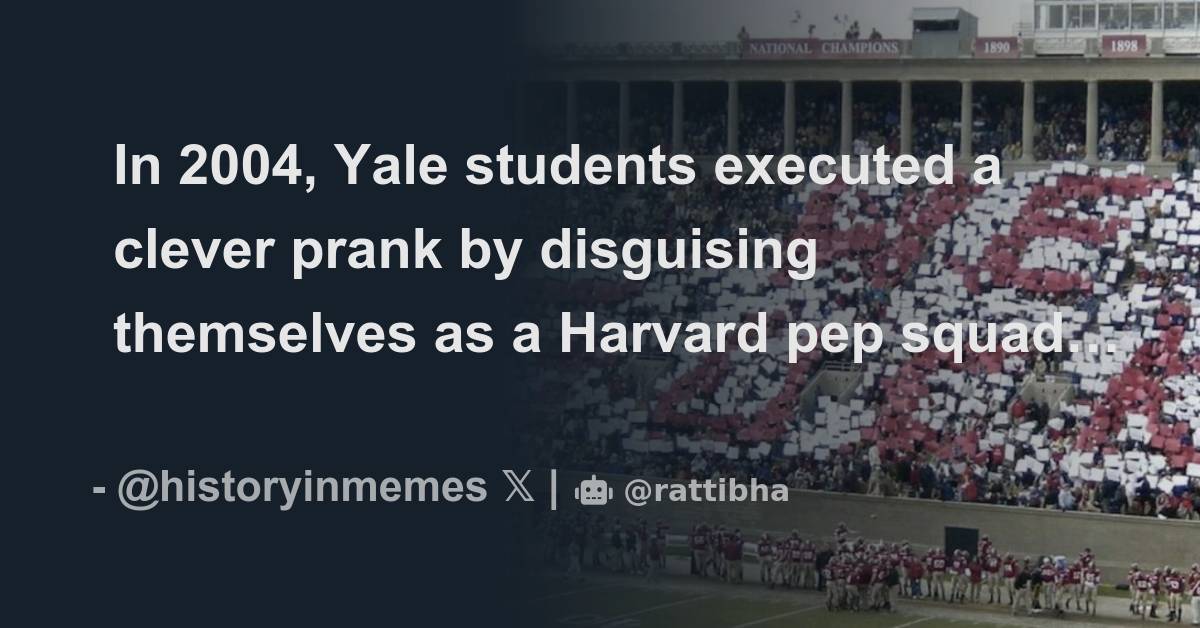 In 2004, Yale students executed a clever prank by disguising themselves ...