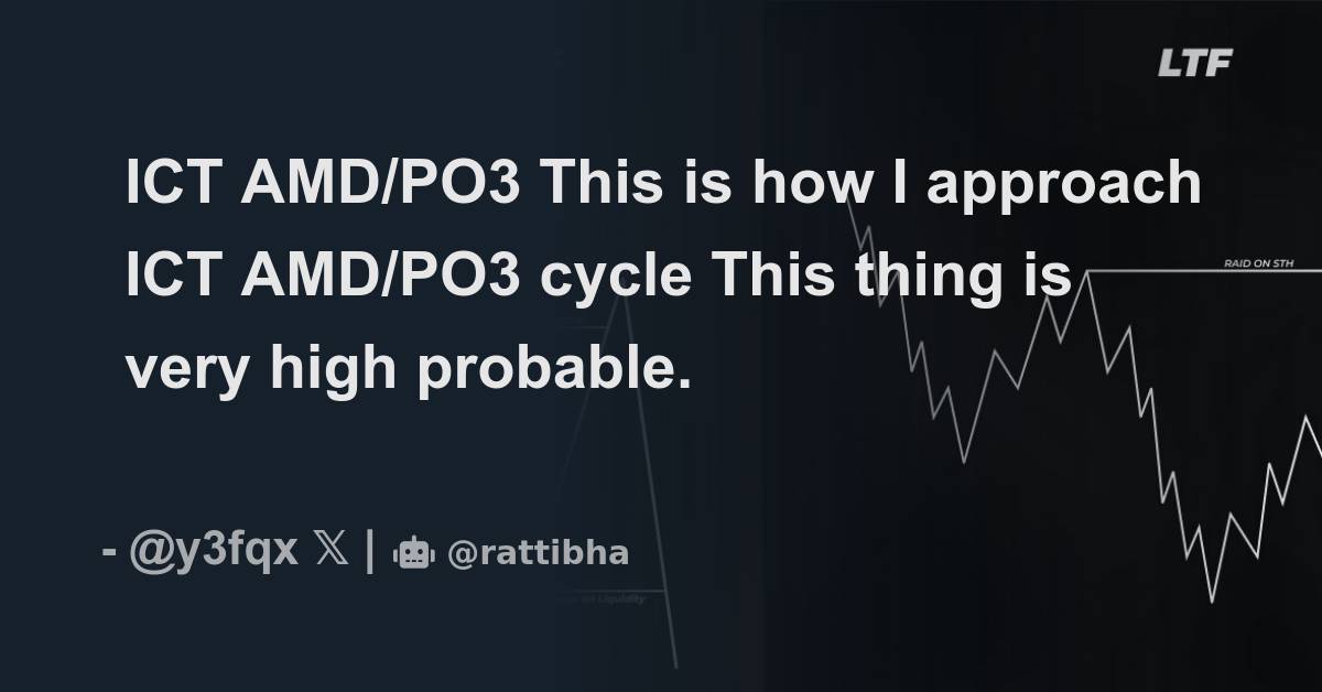 ICT AMD/PO3 This is how I approach ICT AMD/PO3 cycle This thing is very high probable. - Thread ...