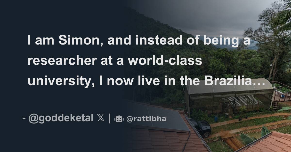 I am Simon, and instead of being a researcher at a world-class ...