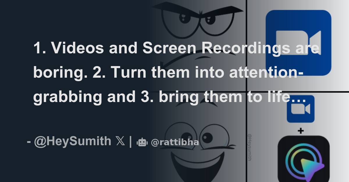 1. Videos and Screen Recordings are boring. 2. Turn them into attention-grabbing and 3. bring ...