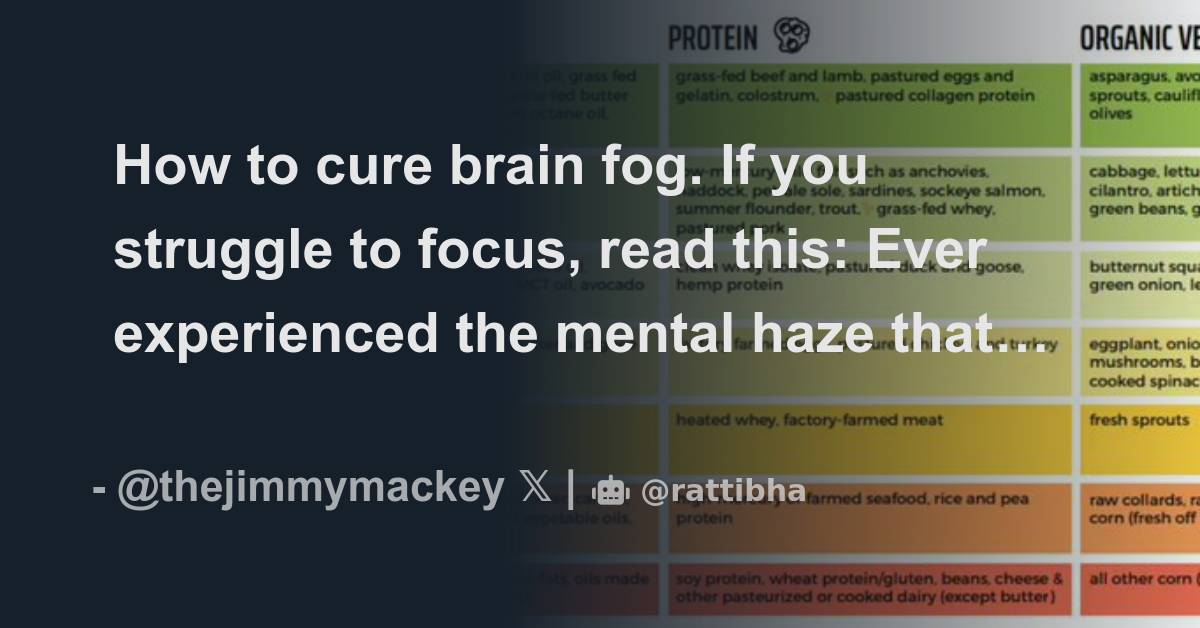 How to cure brain fog. If you struggle to focus, read this: - المسلسل من Jimmy Mackey ...
