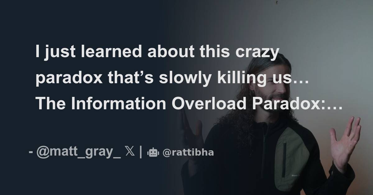 I just learned about this crazy paradox that’s slowly killing us… The ...
