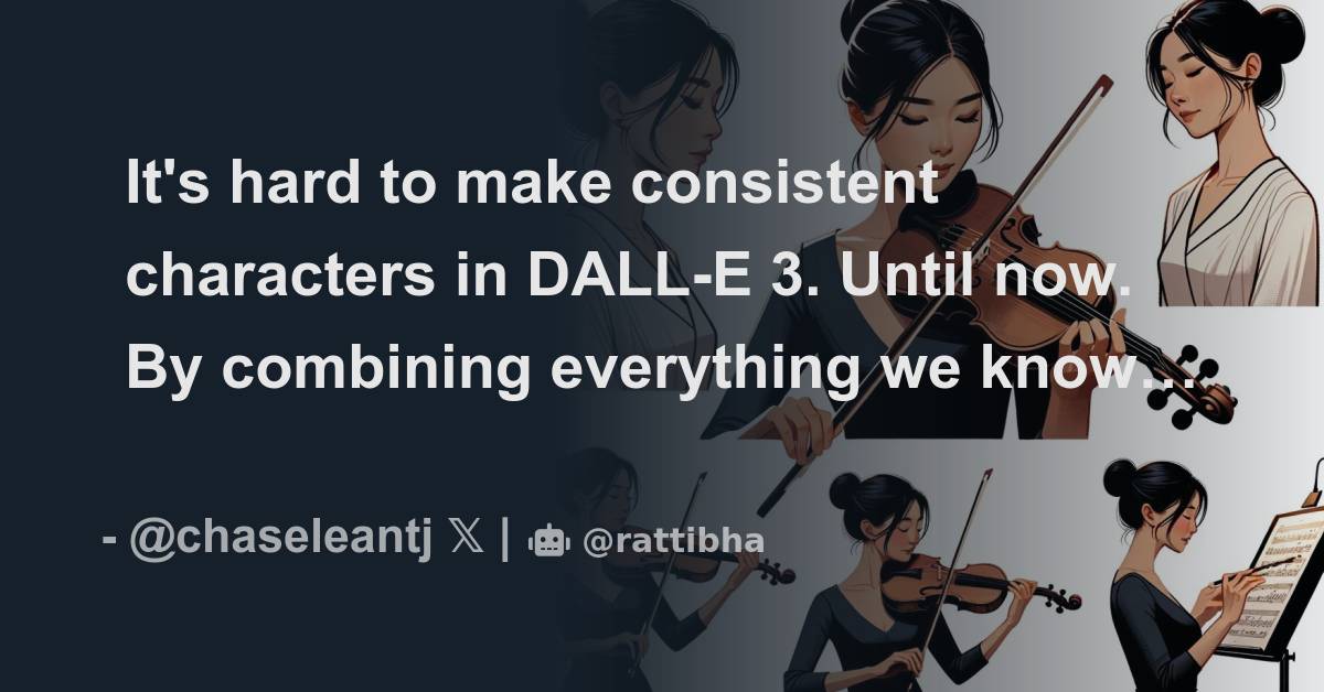 It's hard to make consistent characters in DALL-E 3. Until now. By combining everything we know ...