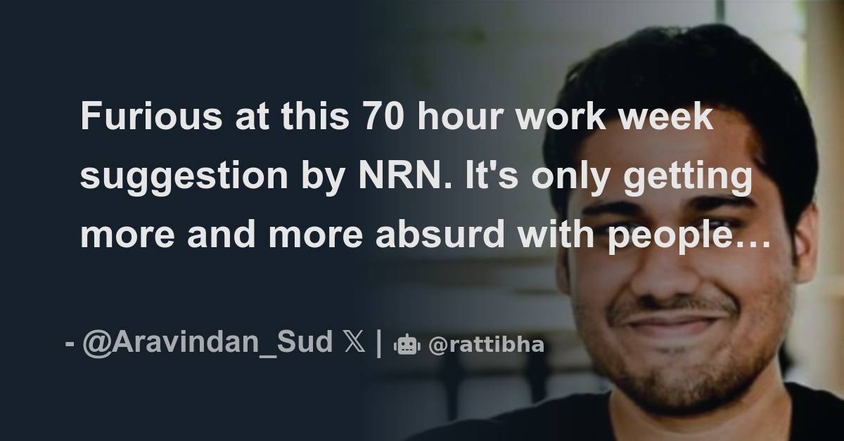Furious at this 70 hour work week suggestion by NRN. It's only getting ...