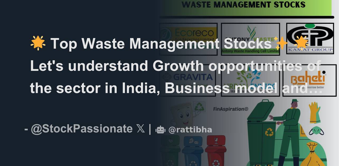 🌟 Top Waste Management Stocks 🌟 Let's understand Growth opportunities ...