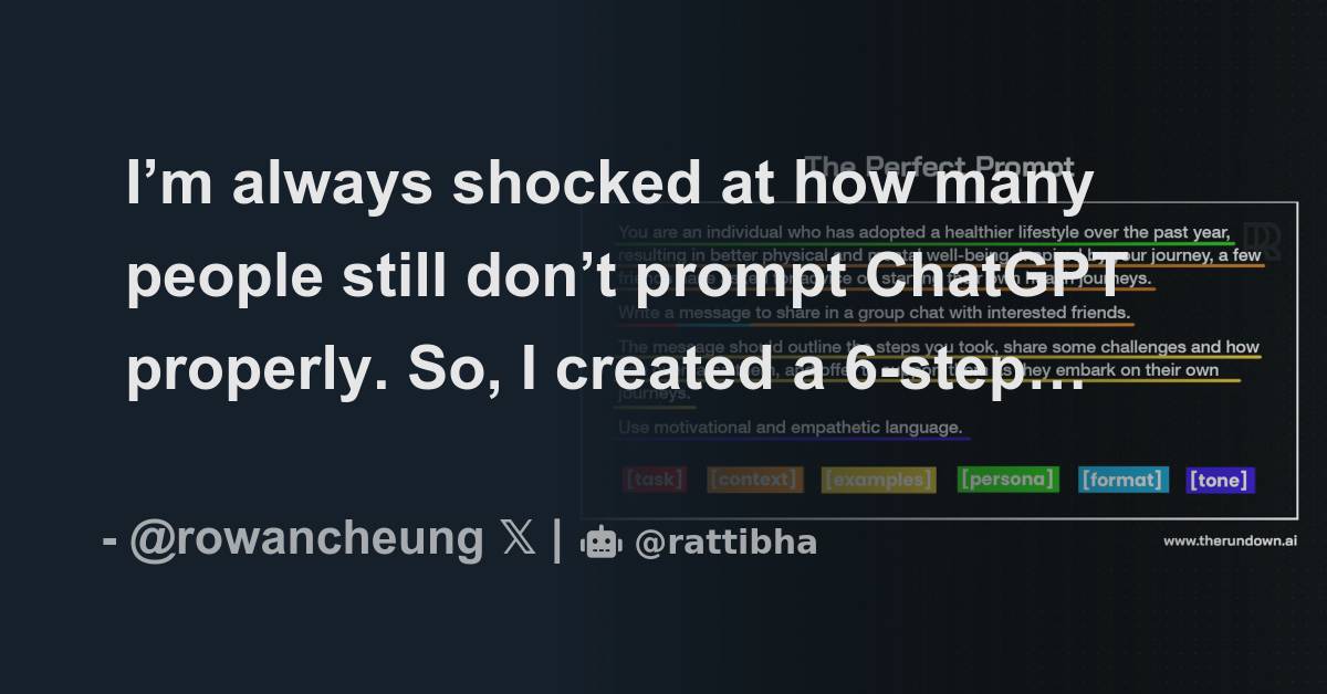 I’m always shocked at how many people still don’t prompt ChatGPT ...
