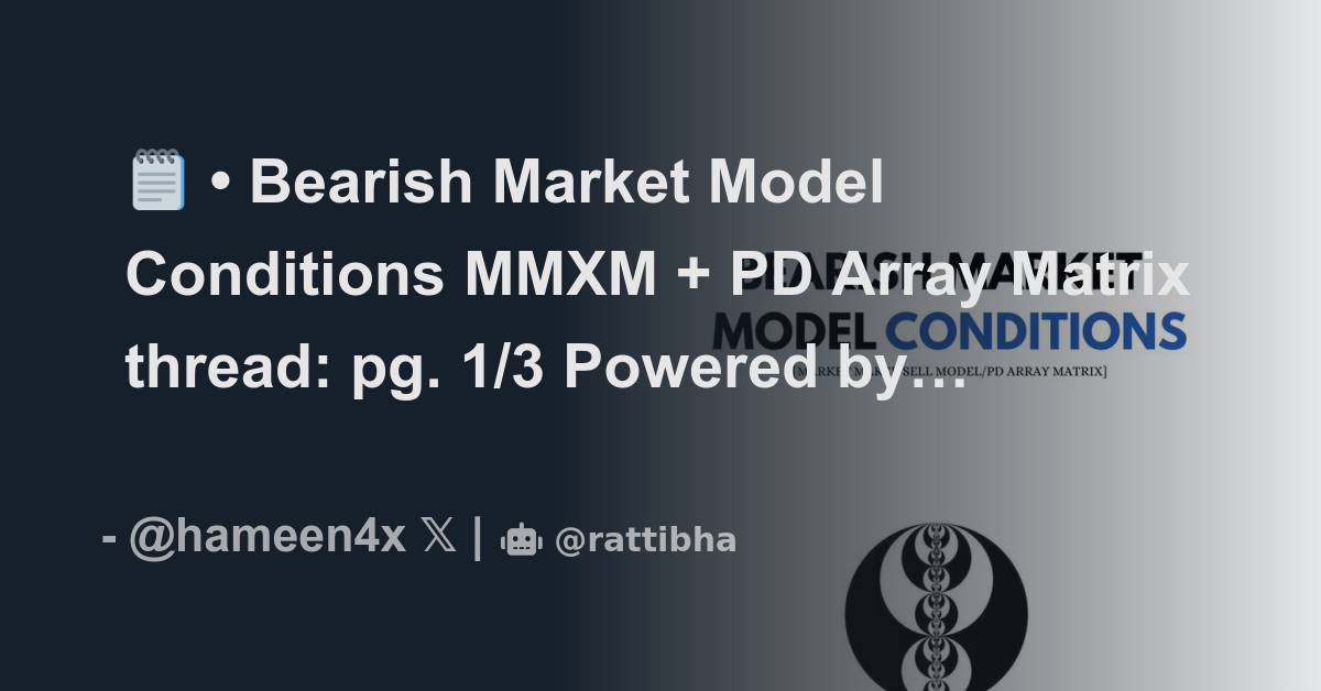 🗒️ • Bearish Market Model Conditions MMXM + PD Array Matrix thread ...