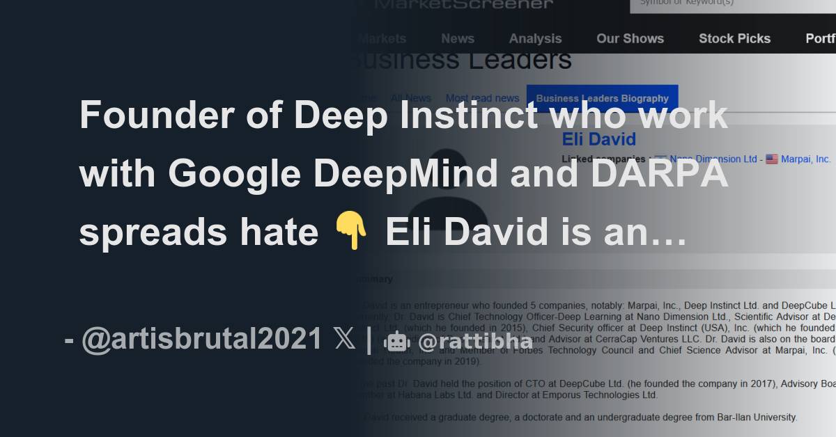 Founder of Deep Instinct who work with Google DeepMind and DARPA ...