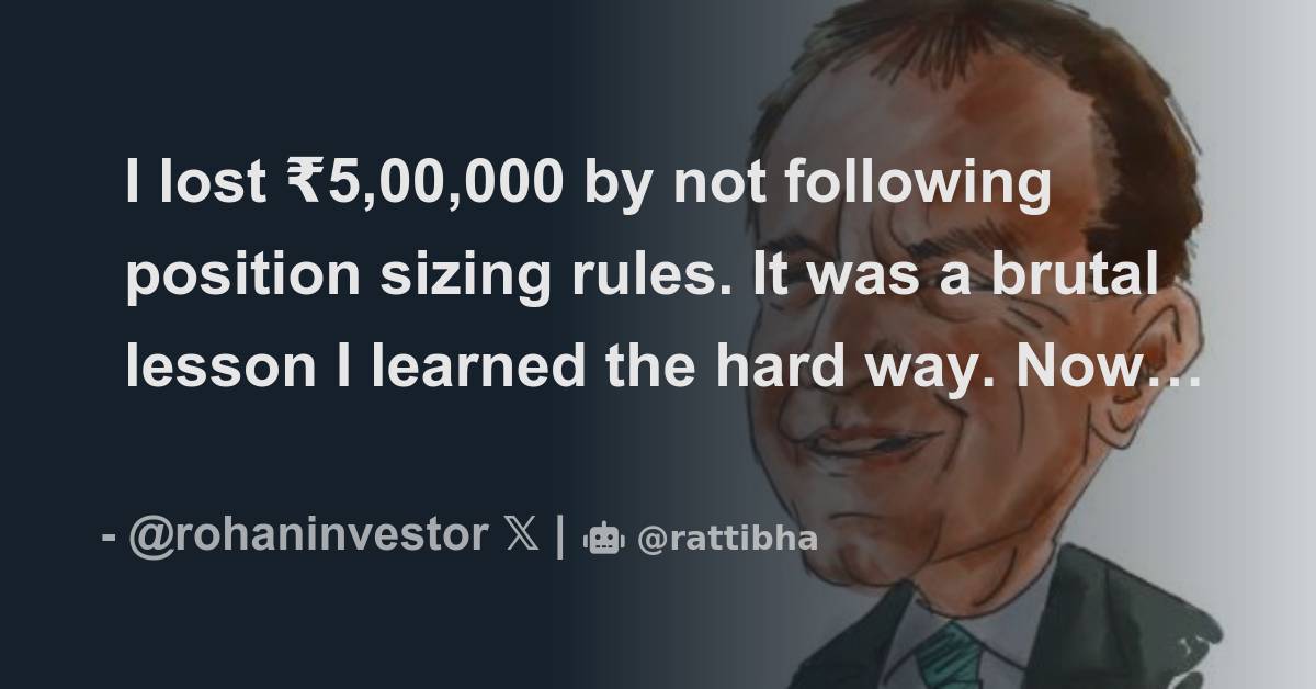 I lost ₹5,00,000 by not following position sizing rules. It was a ...