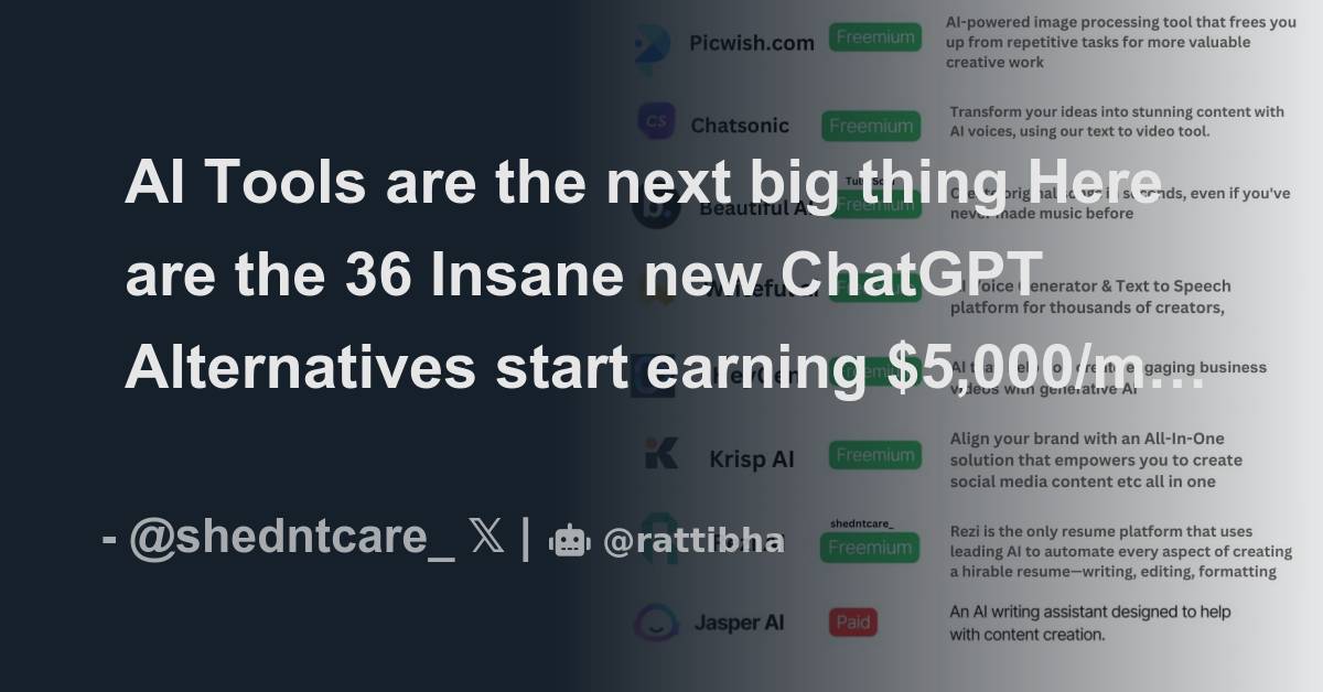 AI Tools are the next big thing Here are the 36 Insane new ChatGPT ...