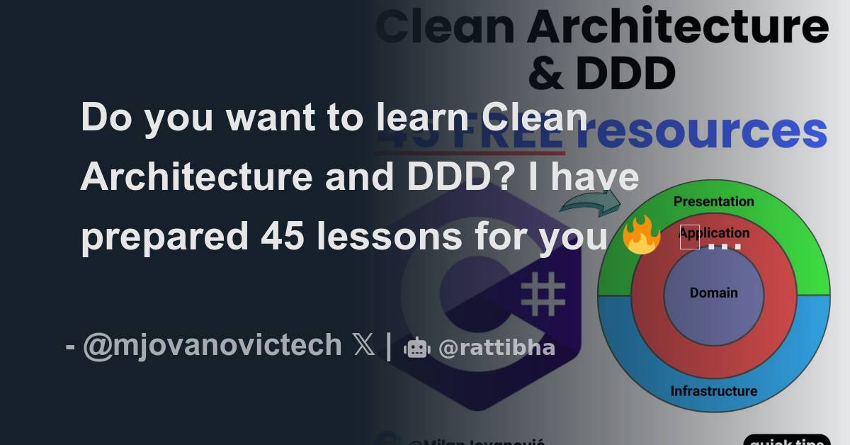 Do you want to learn Clean Architecture and DDD? I have prepared 45 ...