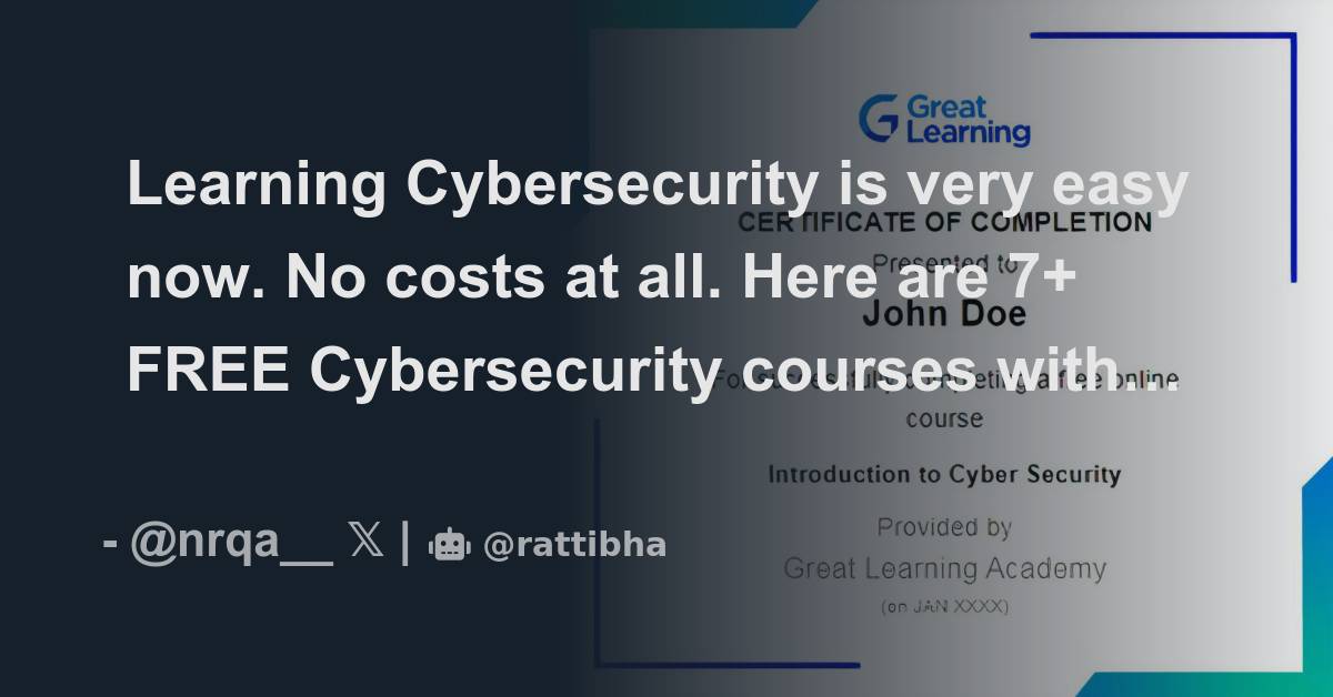 Learning Cybersecurity is very easy now. No costs at all. Here are 7 ...