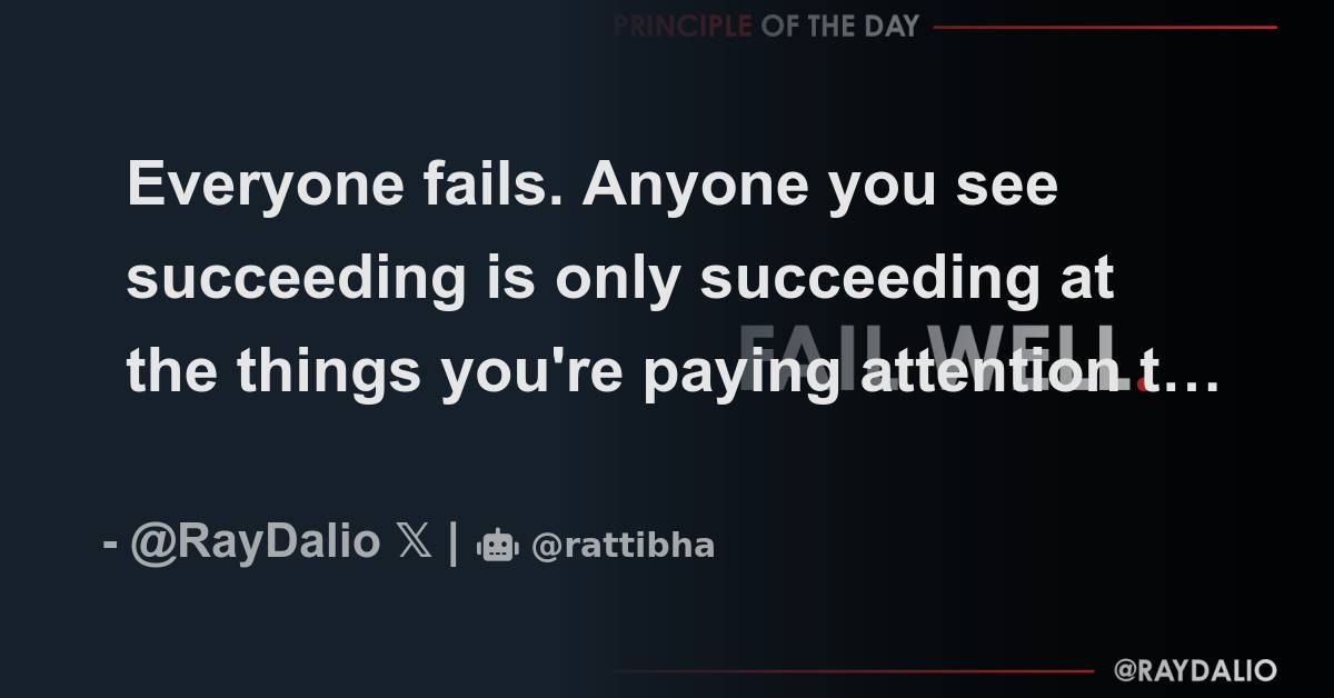 Everyone fails. Anyone you see succeeding is only succeeding at the ...