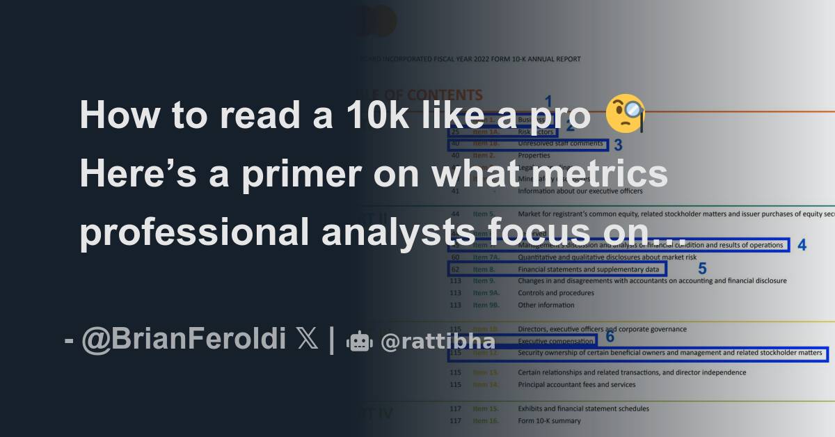 How to read a 10k like a pro 🧐 Here’s a primer on what metrics ...