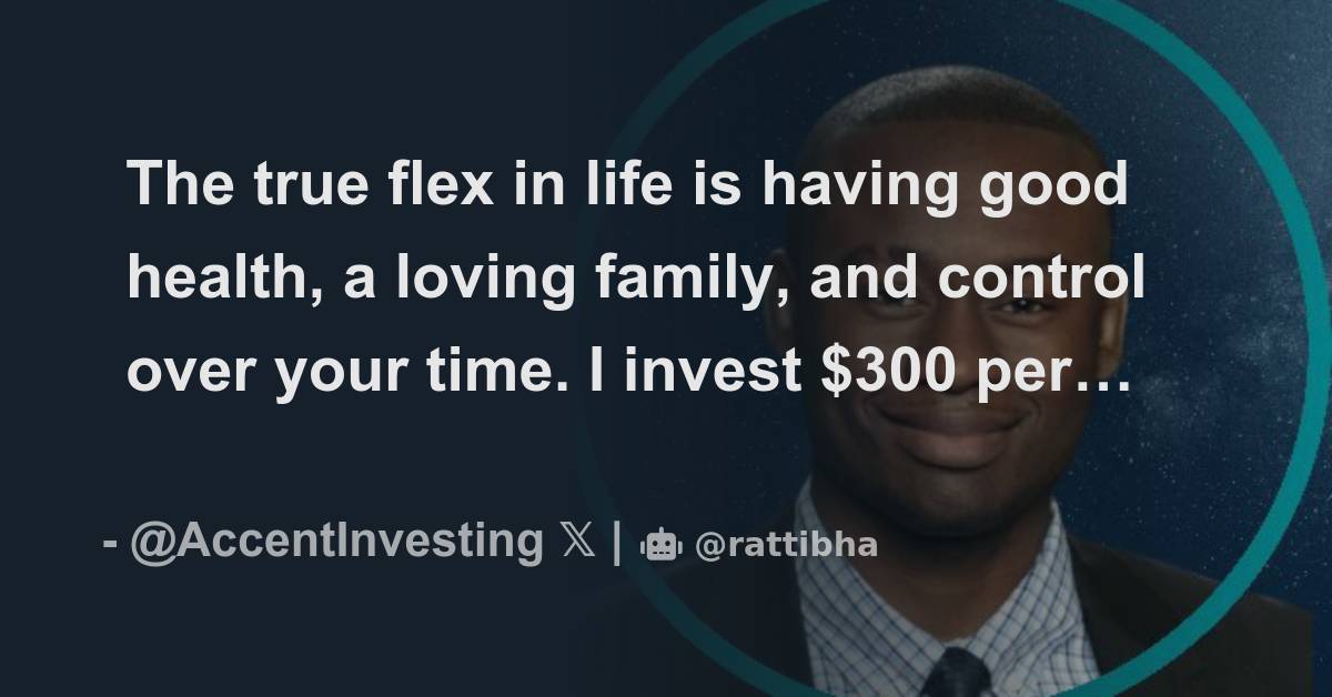 The true flex in life is having good health, a loving family, and ...