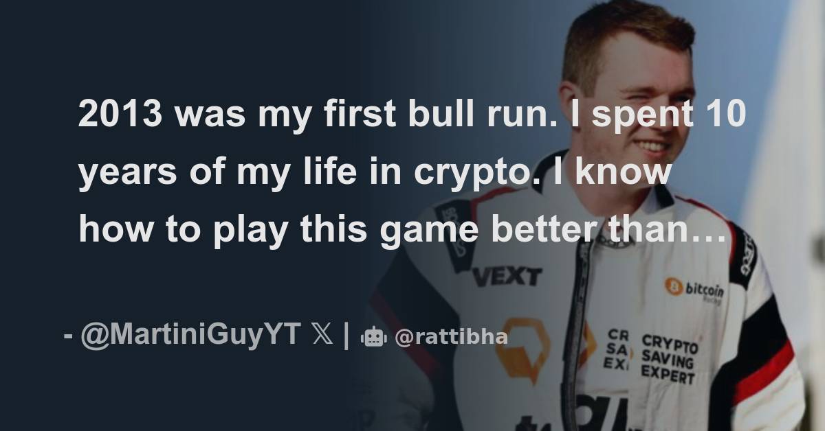 2013 was my first bull run. I spent 10 years of my life in crypto. I know how to play this game ...