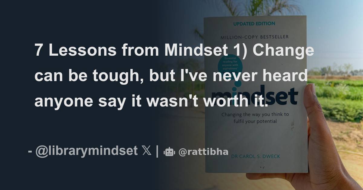 7 Lessons from Mindset - المسلسل من Library Mindset @librarymindset - رتبها