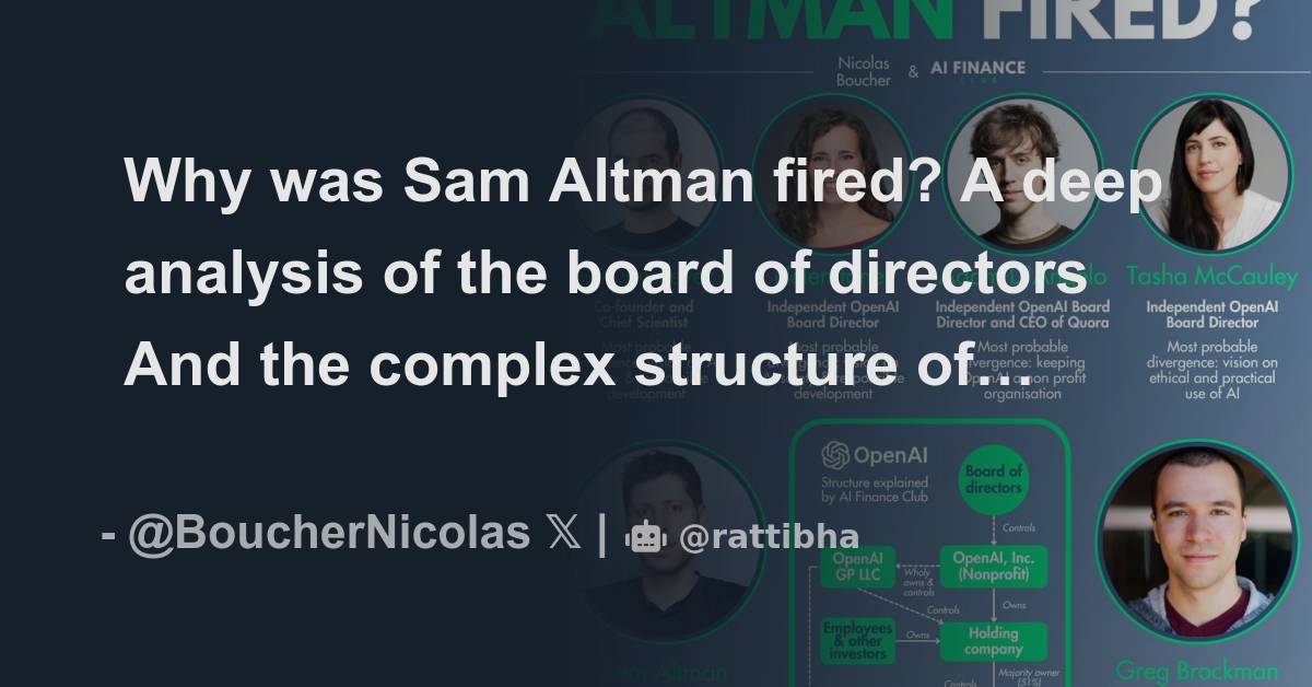 Why was Sam Altman fired? A deep analysis of the board of directors And the complex structure of ...
