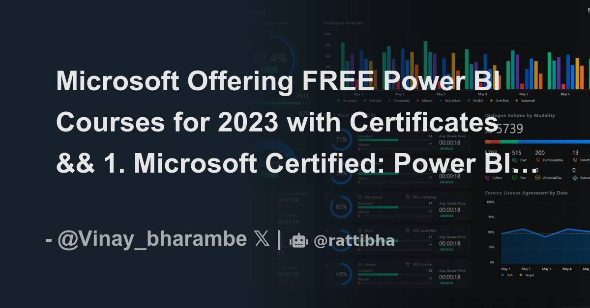 Microsoft Offering FREE Power BI Courses for 2023 with Certificates ...