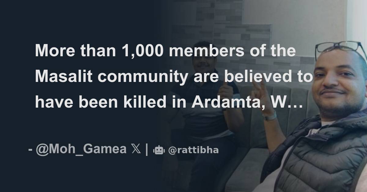 More than 1,000 members of the Masalit community are believed to have ...